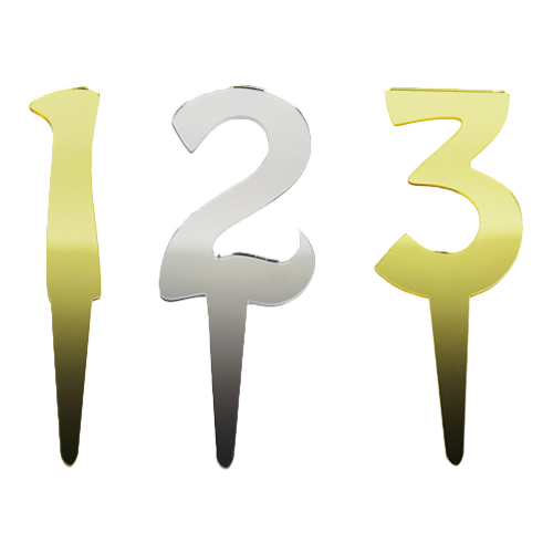 SILVER & GOLD MIRROR MONOGRAM NUMBER TOPPERS | My Dream Cake