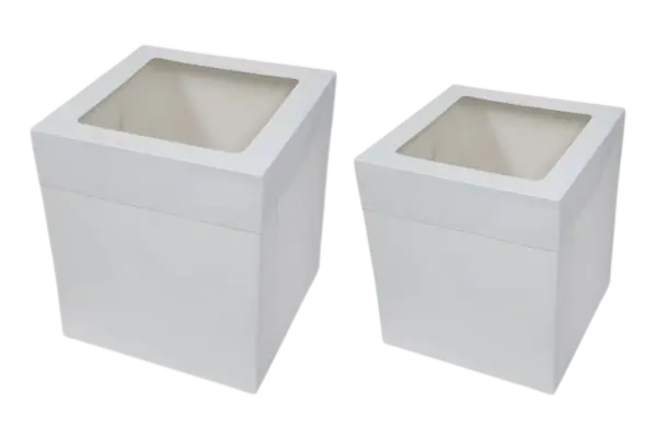 Tall Cherry Lock Cake Box - White Iconic Cake Art | My Dream Cake