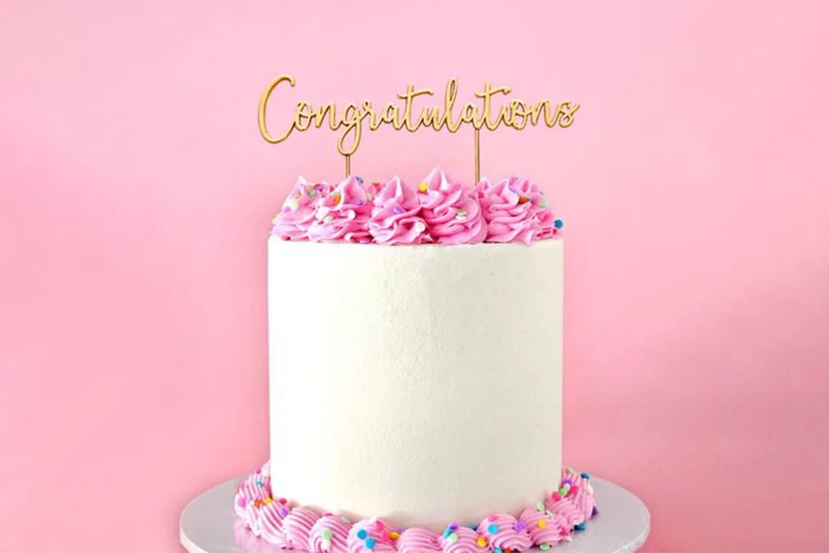 Gold CONGRATULATIONS Metal Topper | My Dream Cake